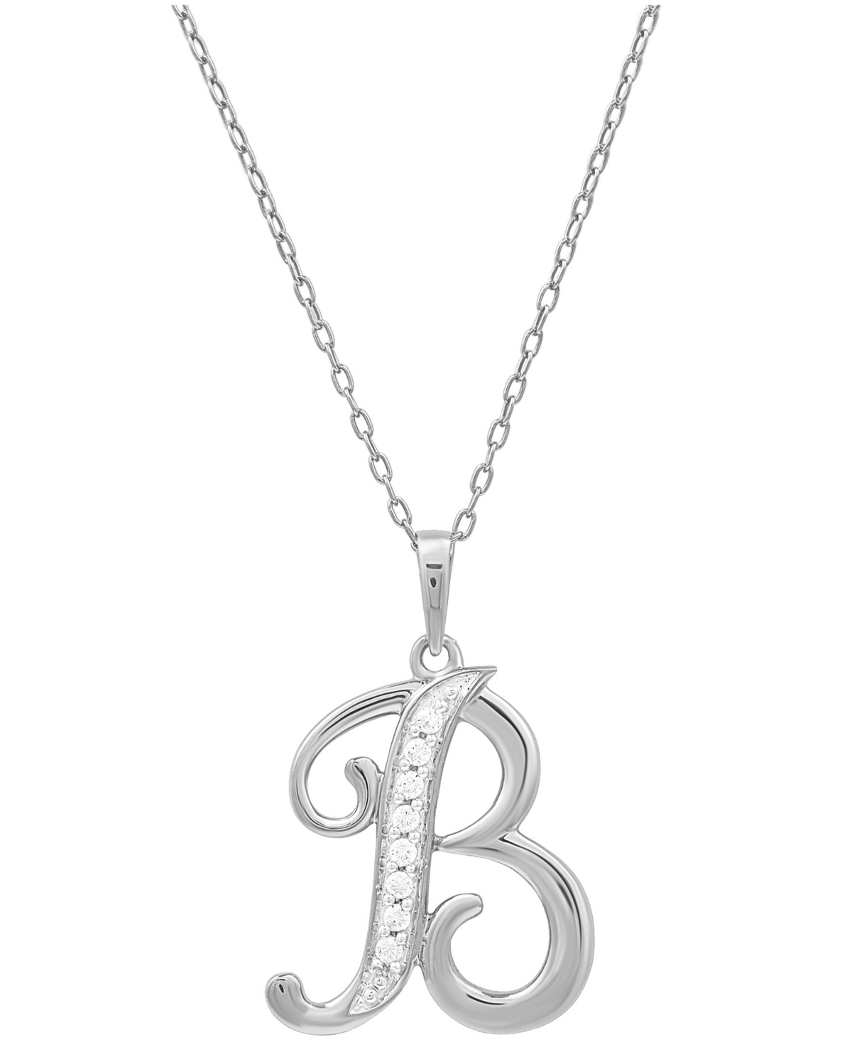 Click here for Diamond B Initial 18 Pendant Necklace (1/10 ct. t.... prices