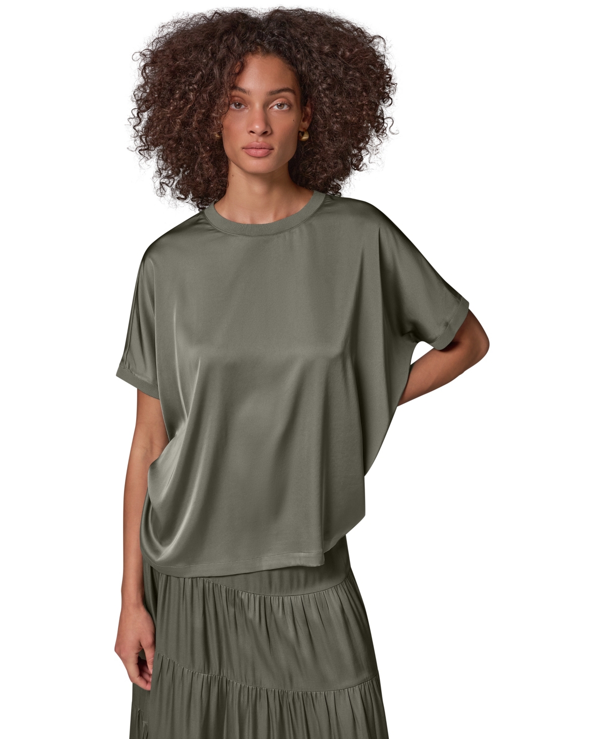 Click here for Donna Karan Weekend Womens Crewneck Boxy Blouse -... prices