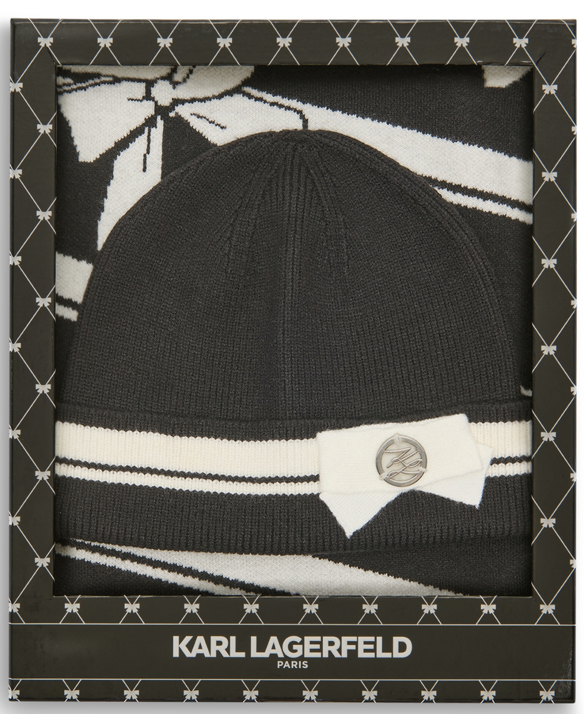 Click here for Karl Lagerfeld Paris 3D Bow Hat & Scarf  2-Piece G... prices