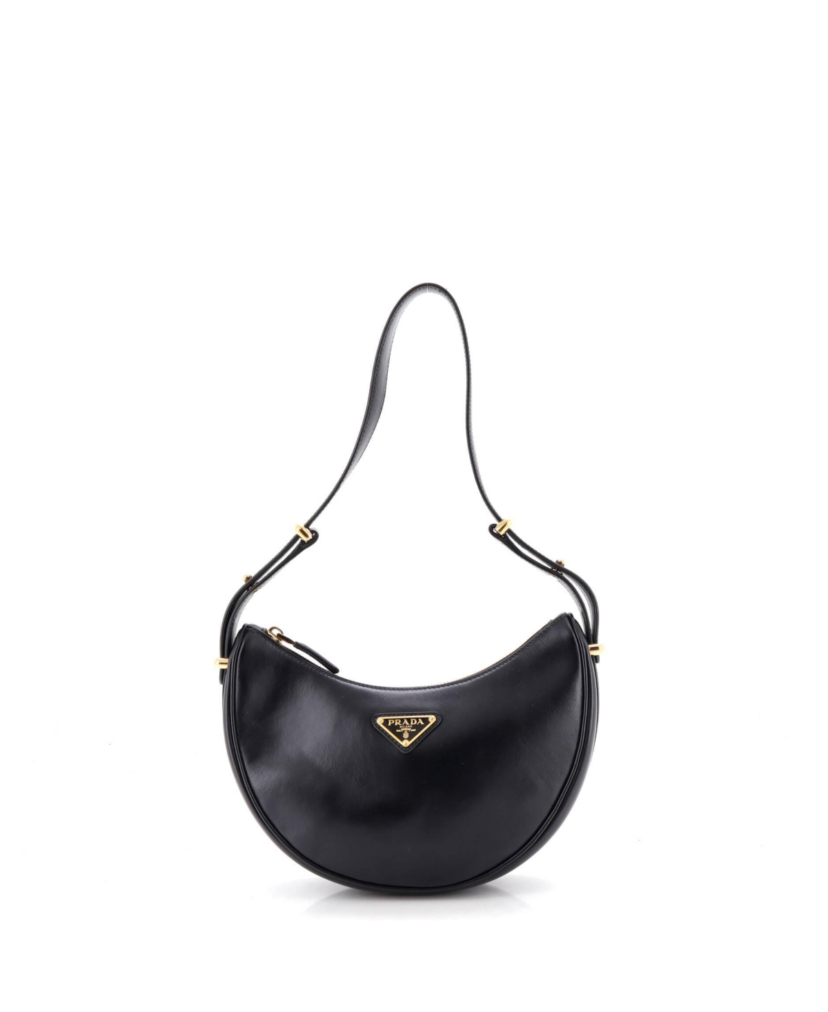 Click here for Pre-Owned Prada Small Arque Half Moon Hobo Leather... prices