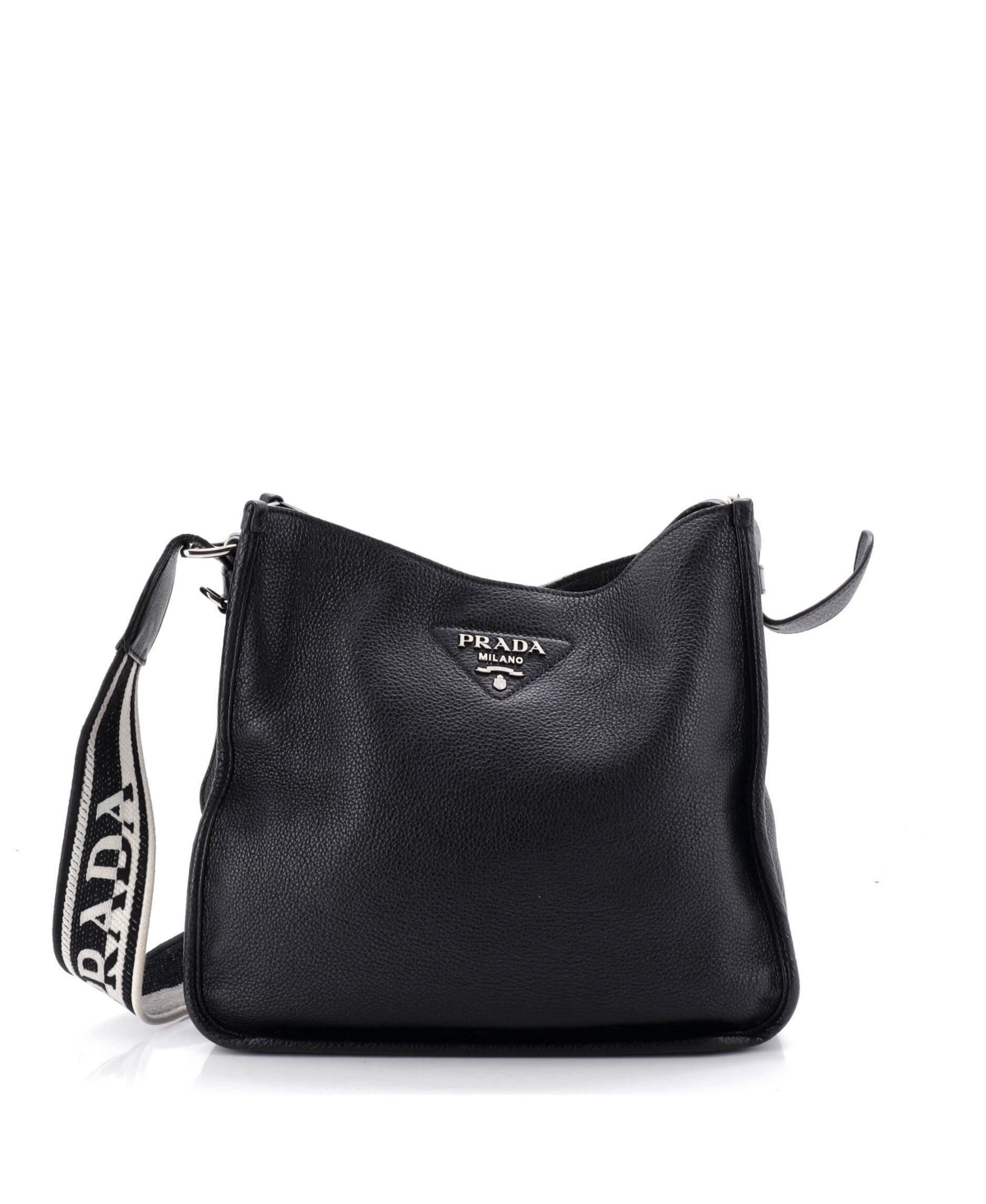 Click here for Pre-Owned Prada Medium Logo Strap Hobo Leather - B... prices
