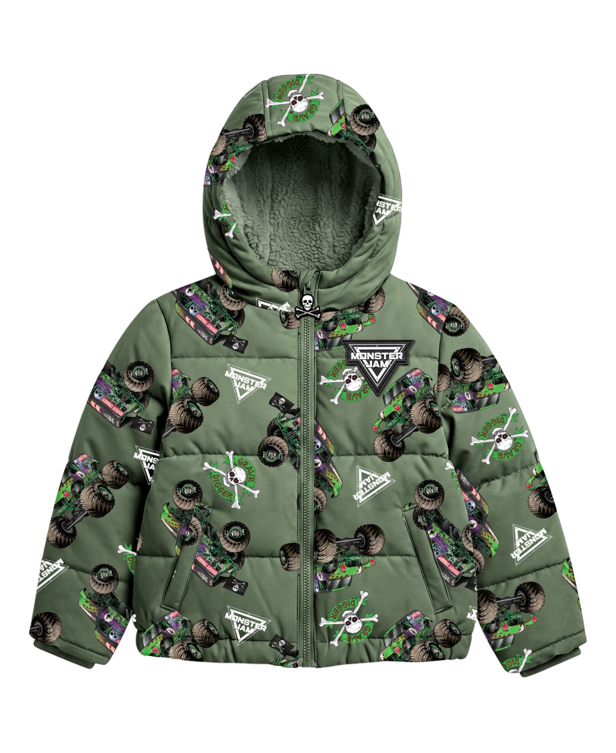 Click here for Monster Jam Boys 4-7 Hooded Puffer Jacket - Green prices