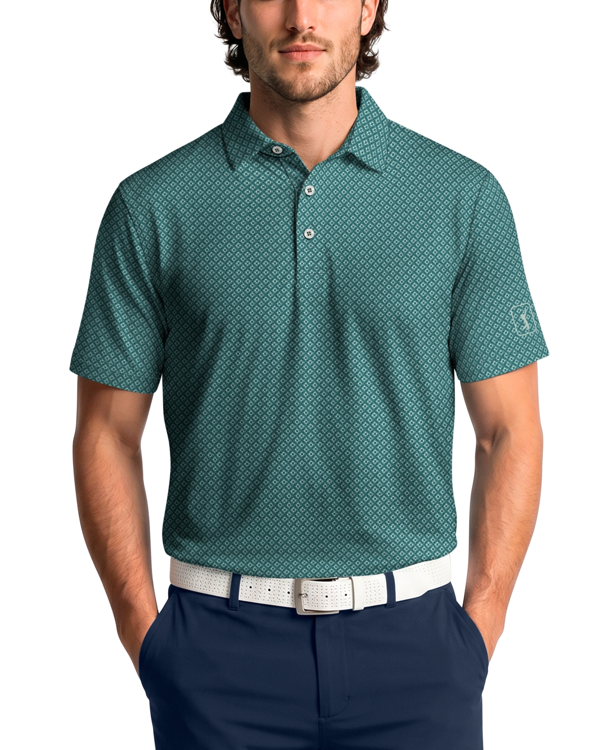 Click here for Pga Tour Mens Essential Geo Printed Regular-Fit Po... prices