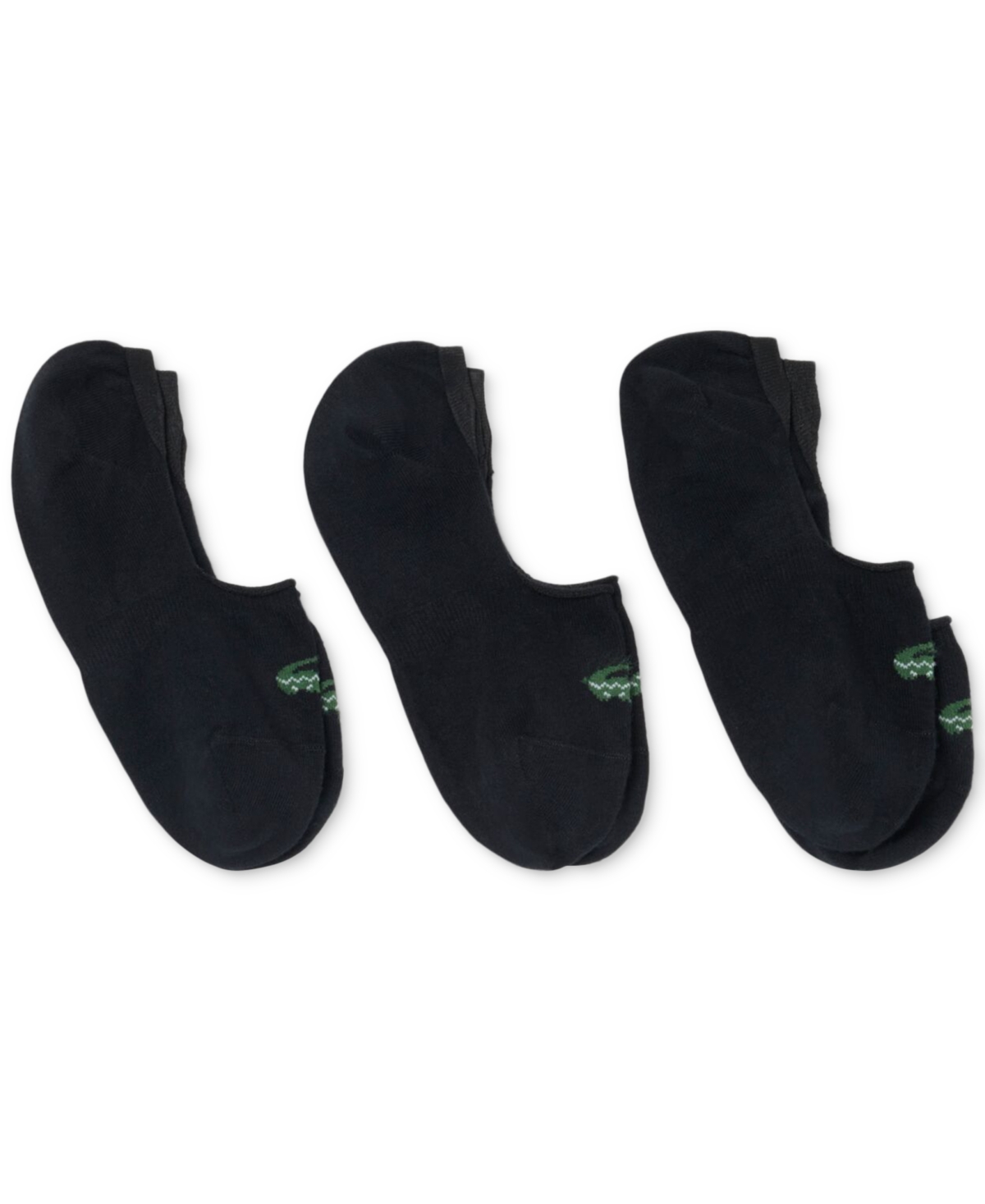 Click here for Lacoste Mens No Show Socks  3-Pack - Black prices