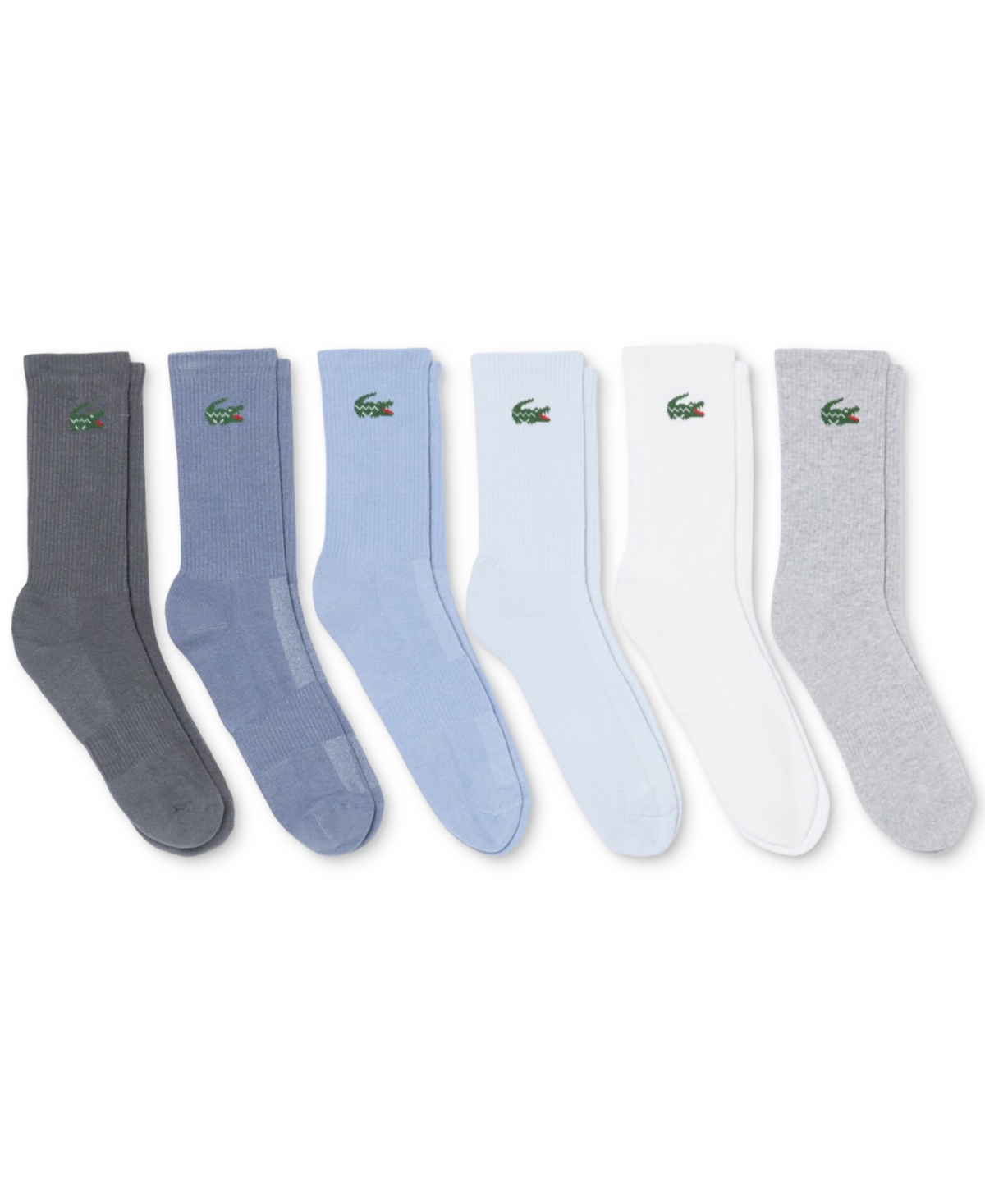 Click here for Lacoste Mens Ribbed Cotton-Blend Crew Socks  6-Pac... prices