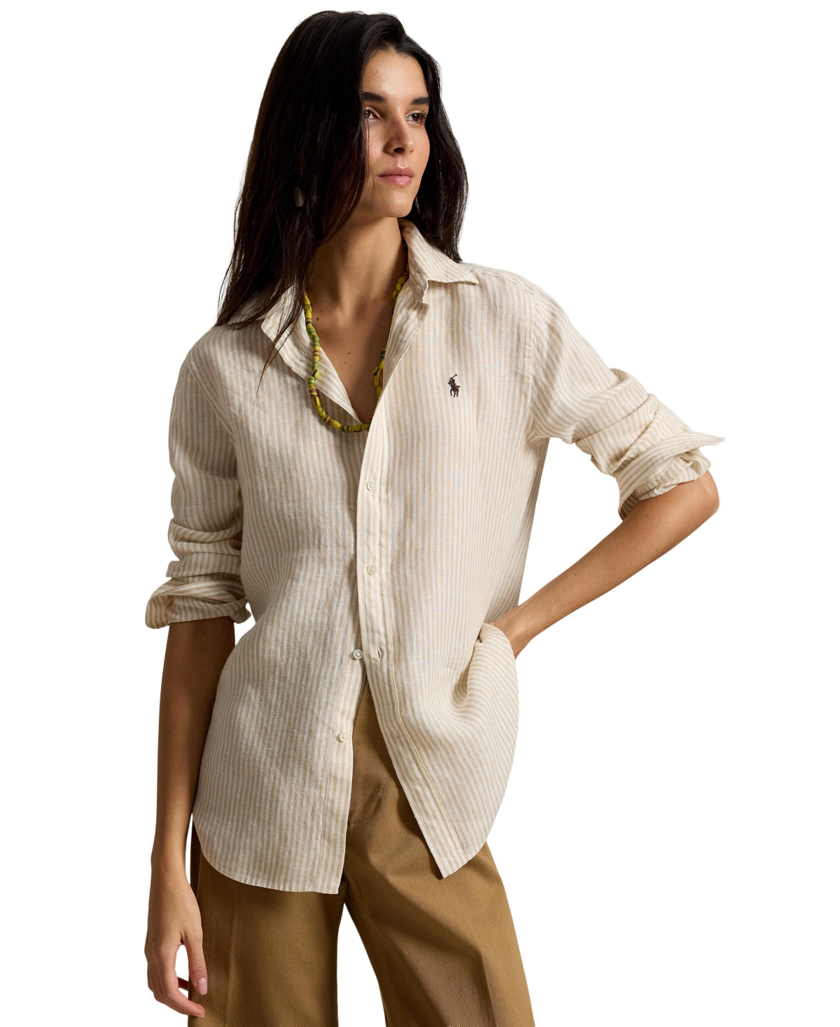 Click here for Polo Ralph Lauren Womens Classic Fit Striped Sprea... prices
