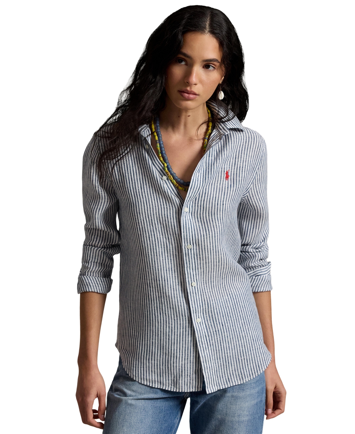 Click here for Polo Ralph Lauren Womens Classic Fit Striped Sprea... prices