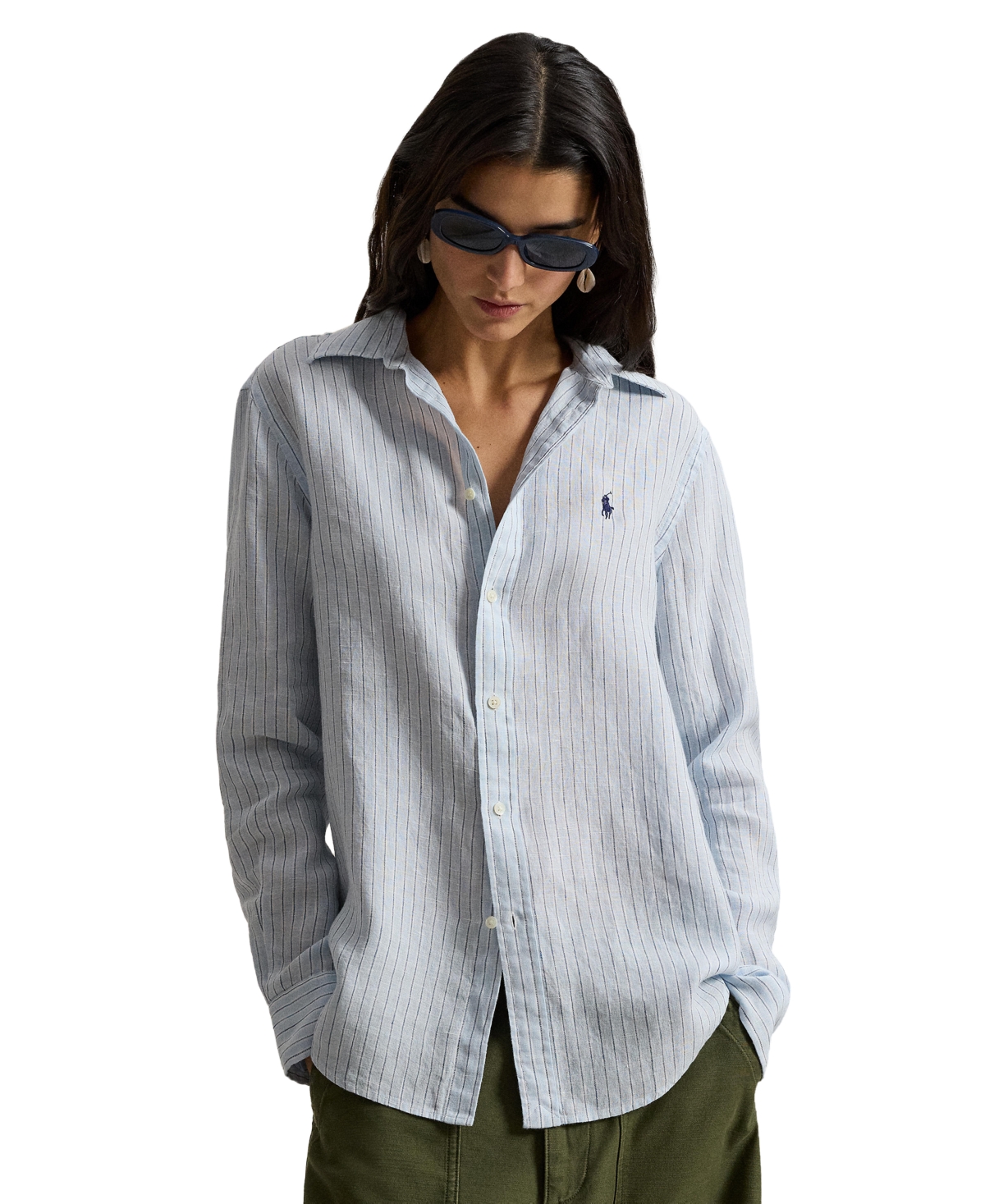 Click here for Polo Ralph Lauren Womens Classic Fit Striped Sprea... prices