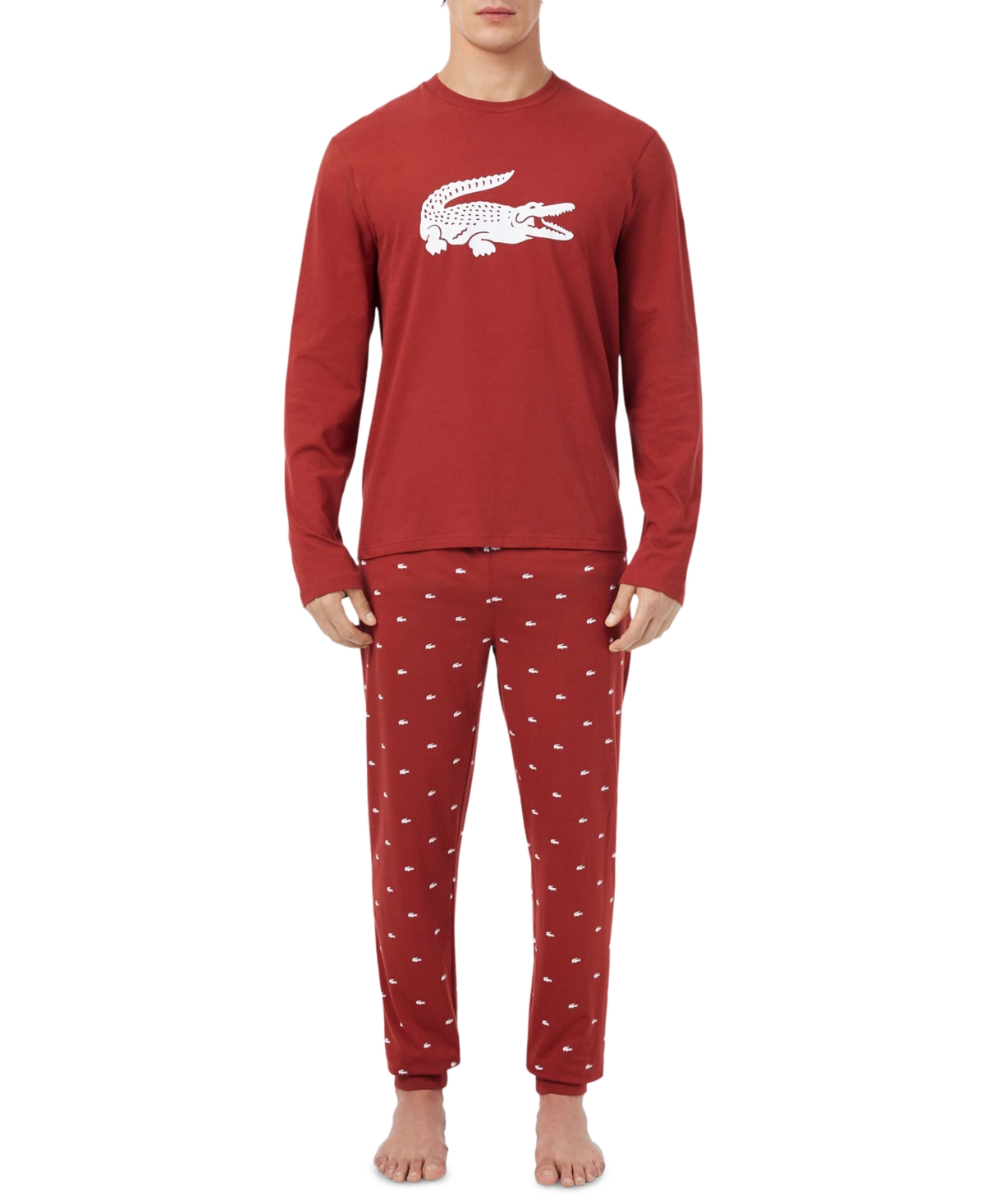 Click here for Lacoste Mens Crewneck Jersey Pajama  2-Piece Set -... prices