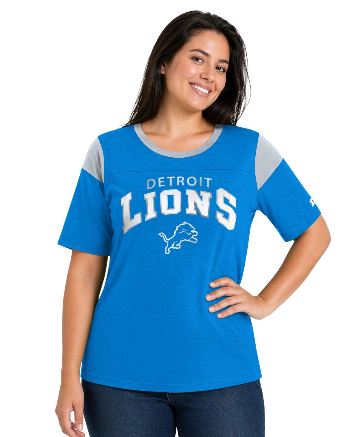 Click here for Starter Womens Blue Detroit Lions Plus Size Lineba... prices