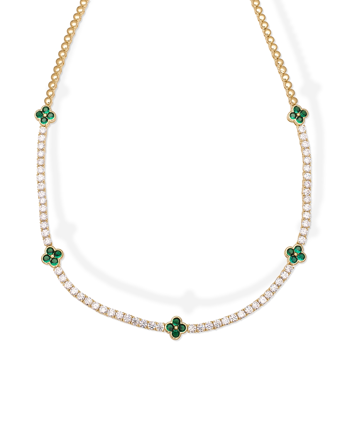 Click here for Macys Simulated Emerald and Cubic Zirconia Clover... prices