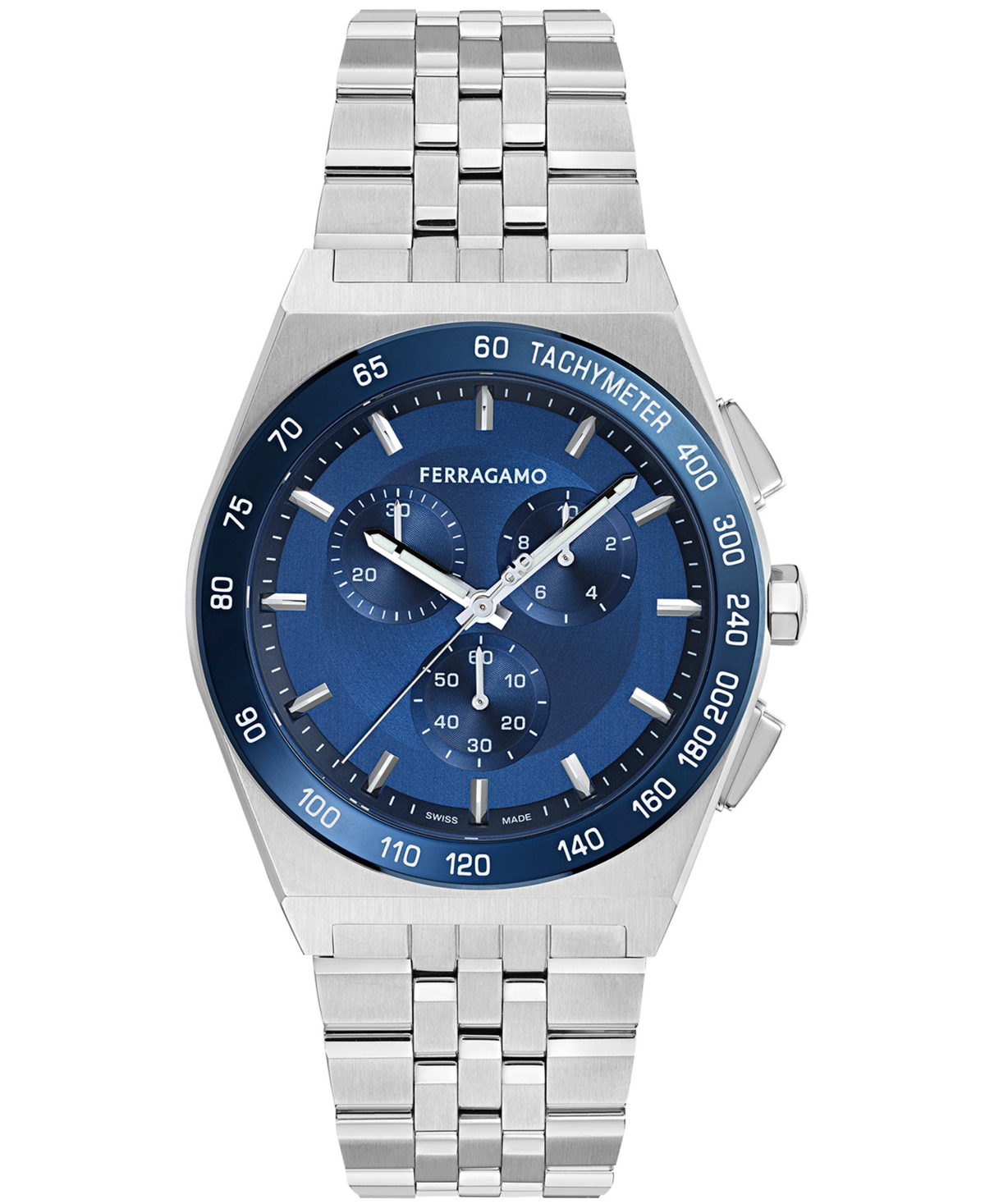 Click here for Ferragamo Mens Silver Stainless Steel Chronograph... prices