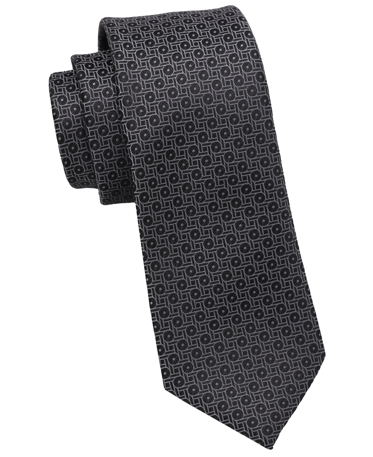 Click here for Dkny Mens Geo Neat Geometric Pattern Slim Tie - Bl... prices