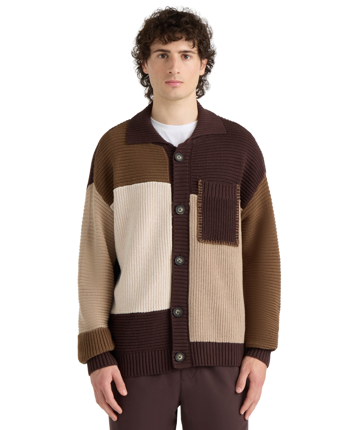 Click here for Hunter Mens Henri Patch Knitwear Classic-Fit Butto... prices