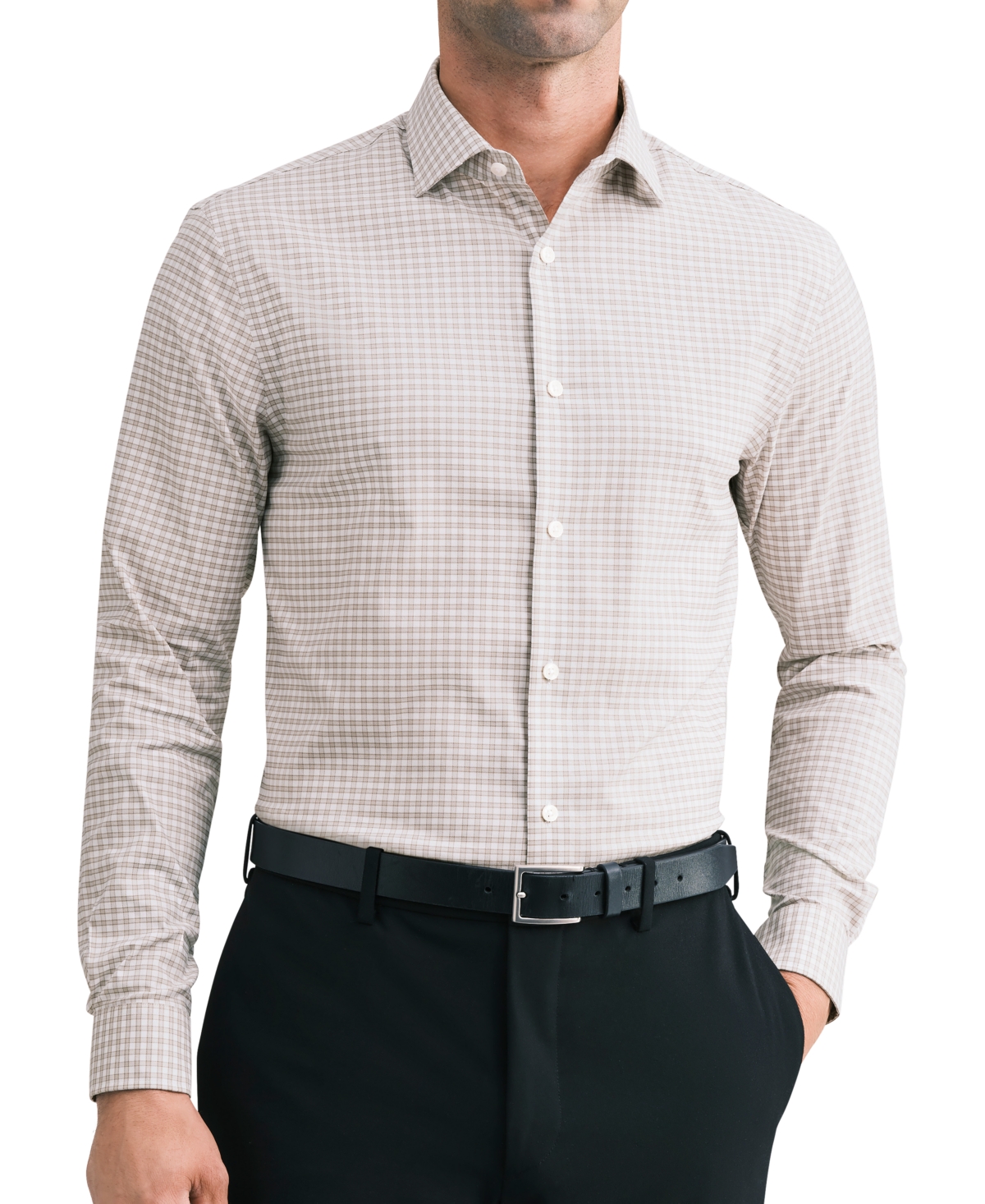 Click here for Michael Kors Mens Slim-Fit Dress Shirt - Taupe prices