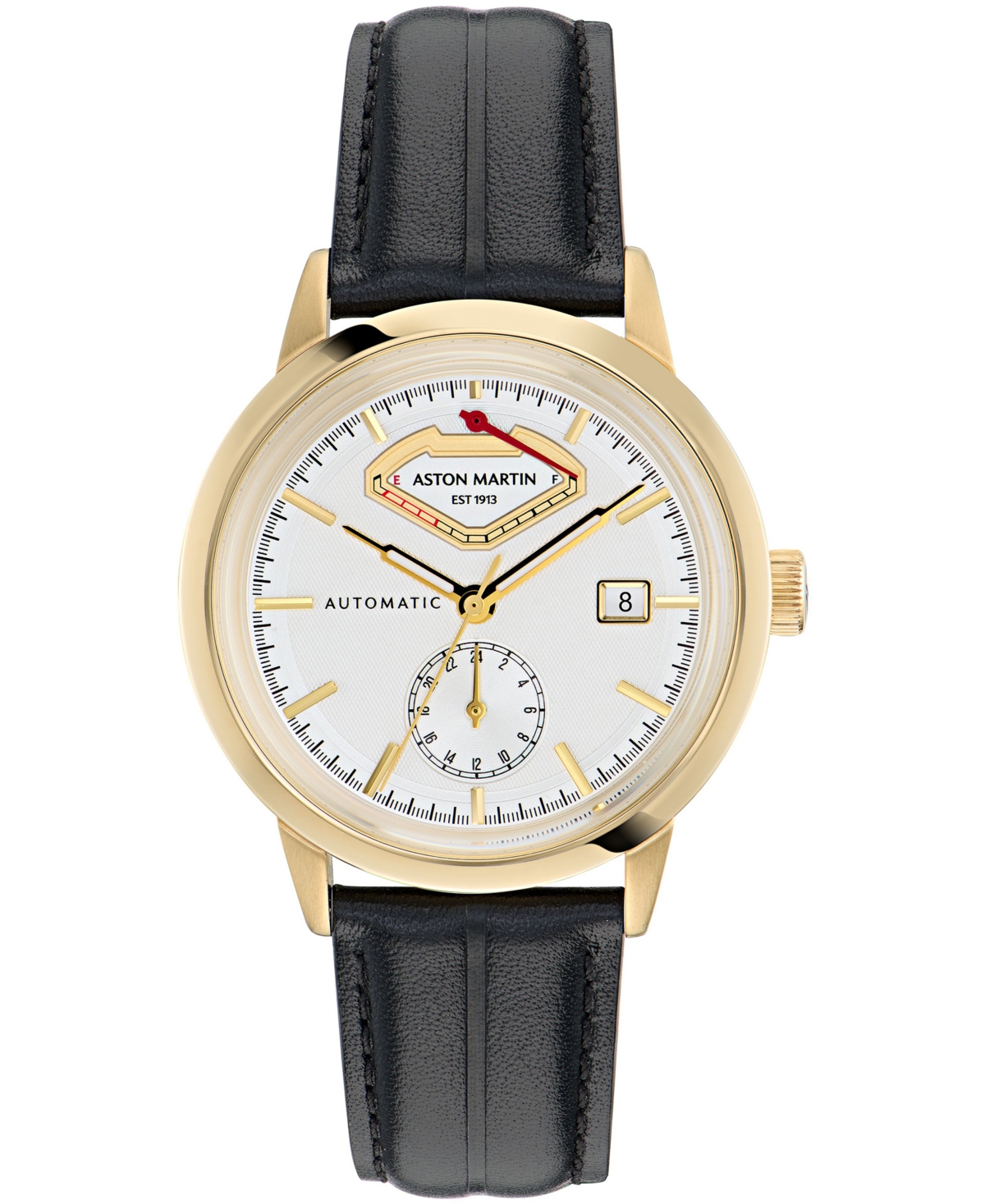 Click here for Aston Martin Mens Automatic Round Black Leather St... prices