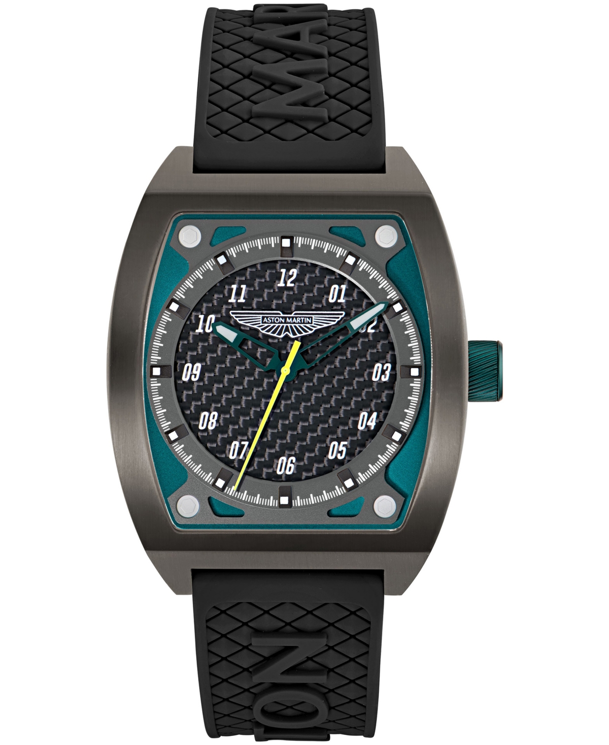 Click here for Aston Martin Mens Quartz Three-Hand Black Silicone... prices
