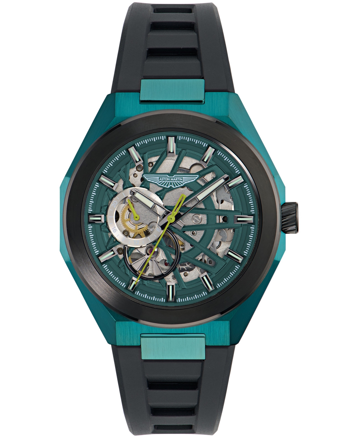 Click here for Aston Martin Mens Automatic Three-Hand Black Silic... prices