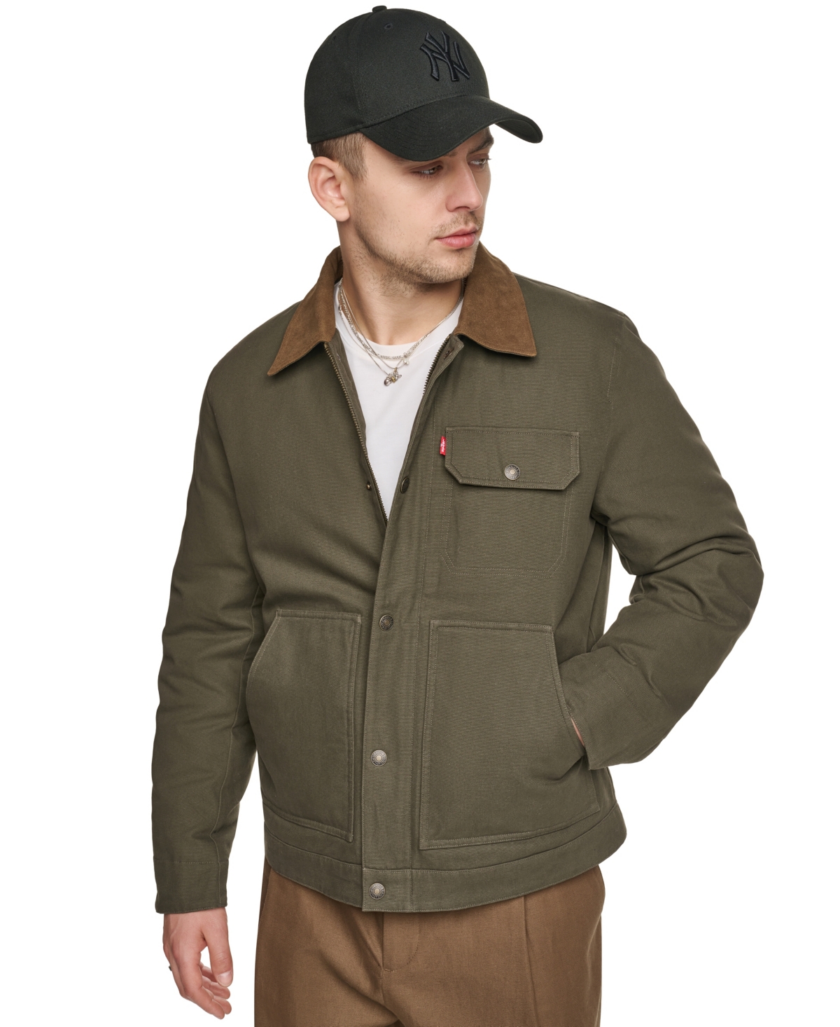 Click here for Levis Mens Cotton Canvas Workwear Jacket - Olive prices