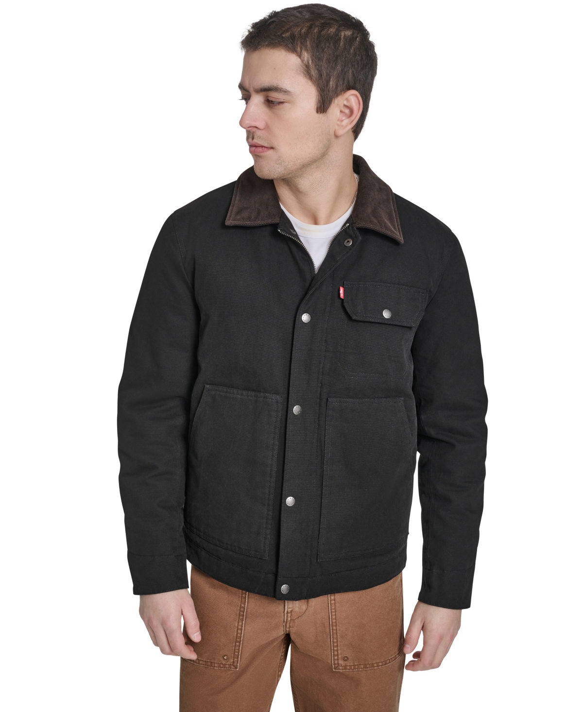 Click here for Levis Mens Cotton Canvas Workwear Jacket - Black prices