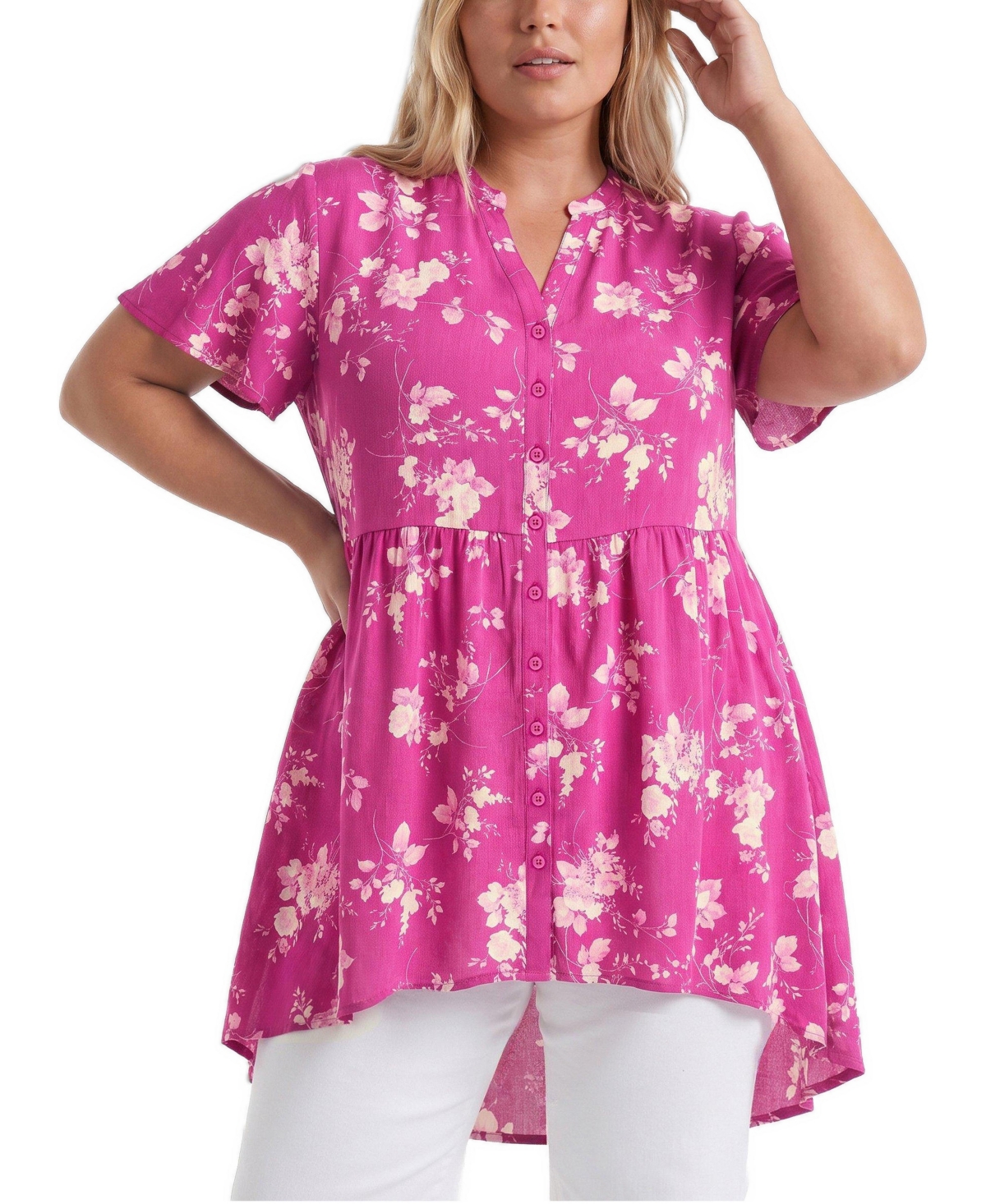 Click here for Torrid Plus Size Lexie Babydoll Tunic - Grace flor... prices