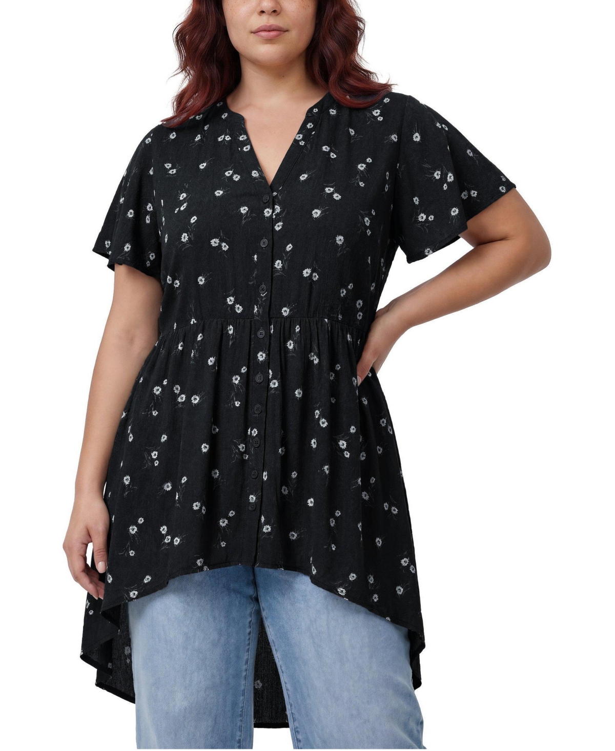 Click here for Torrid Plus Size Lexie Babydoll Tunic - Wheat gras... prices
