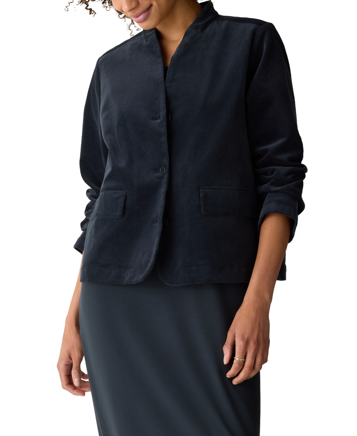 Click here for Eileen Fisher Womens Corduroy High Collar Work Jac... prices