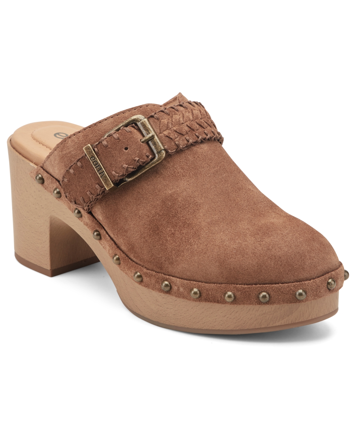Click here for Earth Womens Gilly Suede Studded Block Heel Clogs... prices