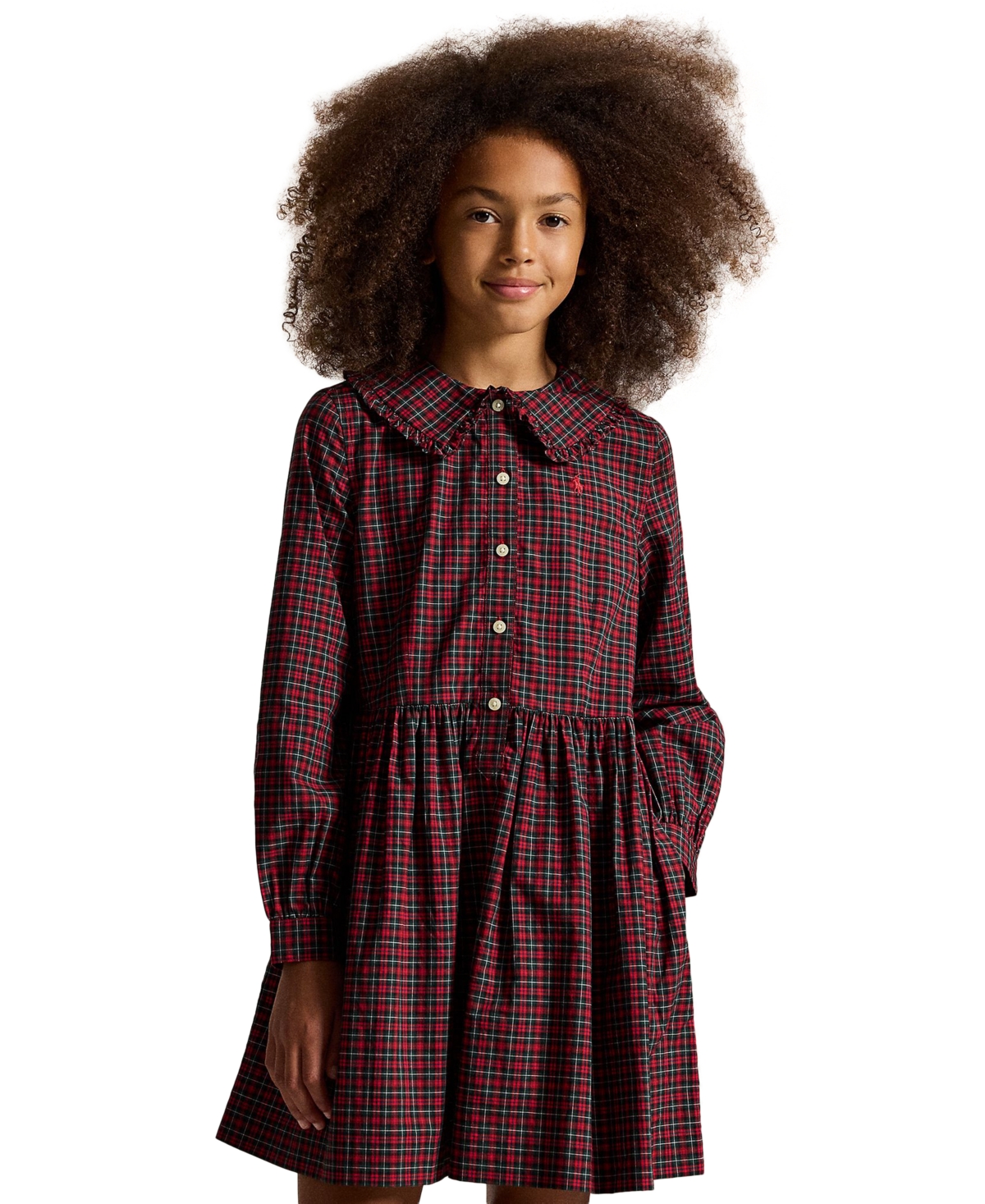 Click here for Polo Ralph Lauren Girls 7-16 Plaid Cotton Poplin S... prices