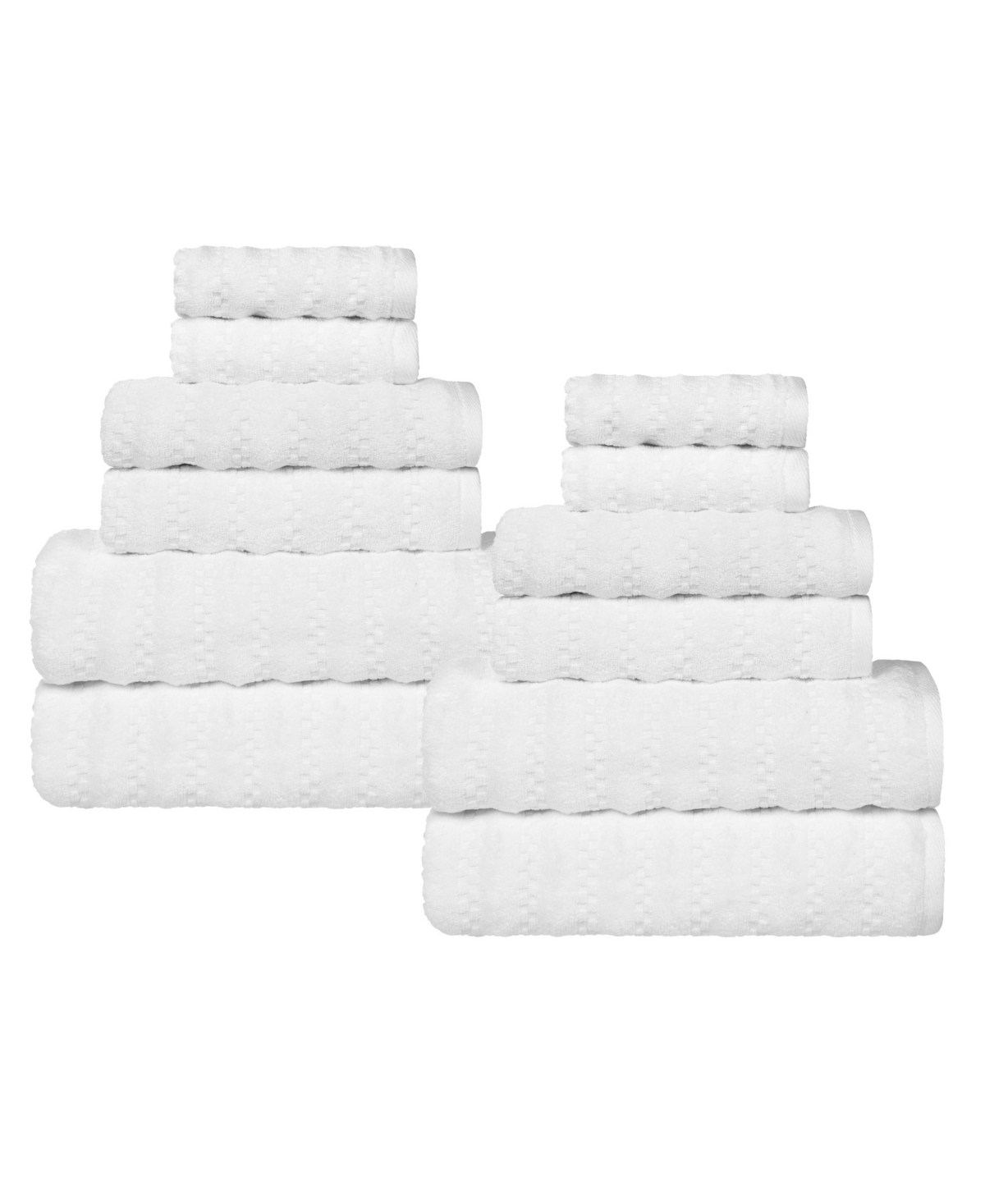 Click here for Superior Zuma Cotton 12-Piece Towel Set - White prices