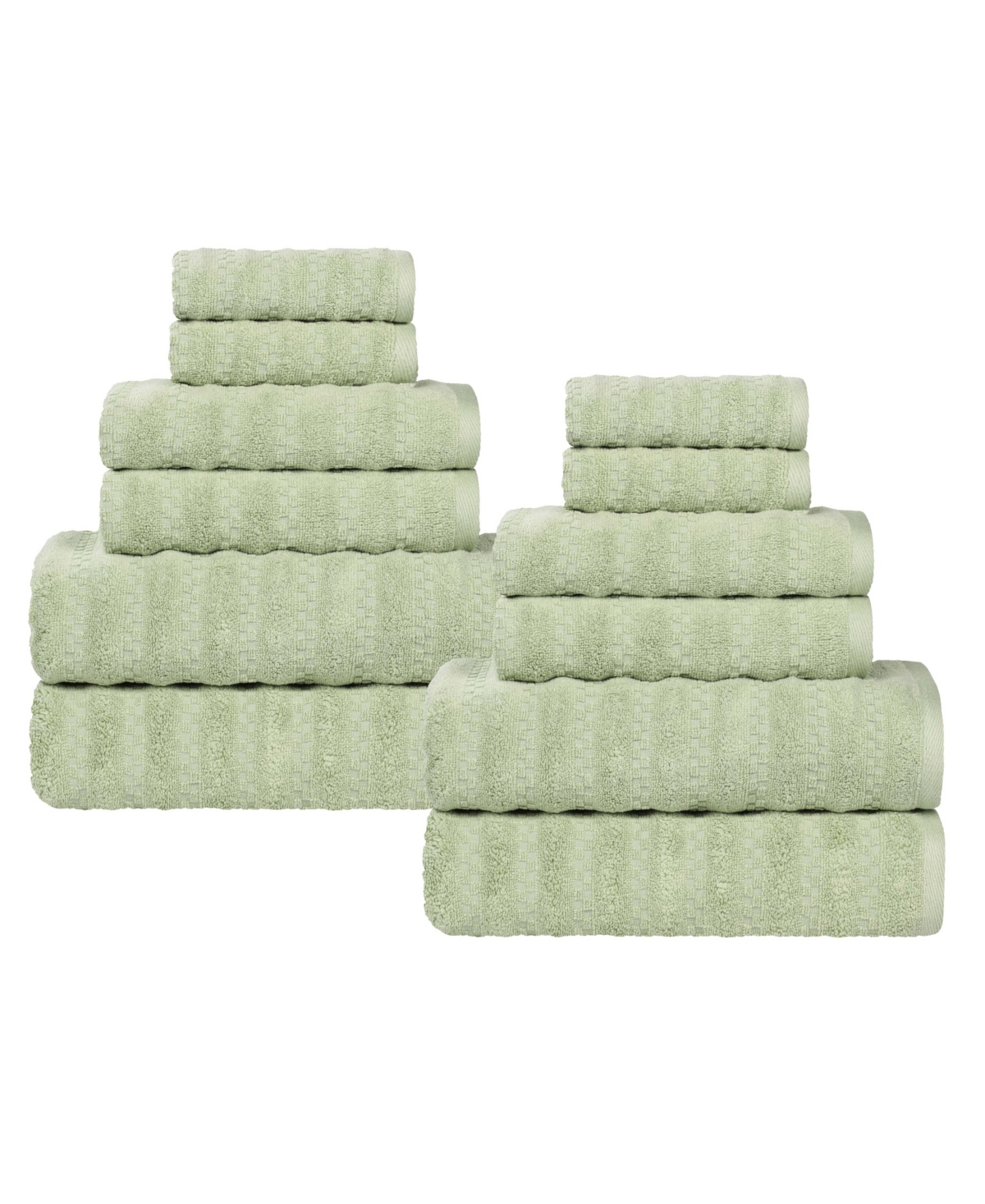 Click here for Superior Zuma Cotton 12-Piece Towel Set - Green prices