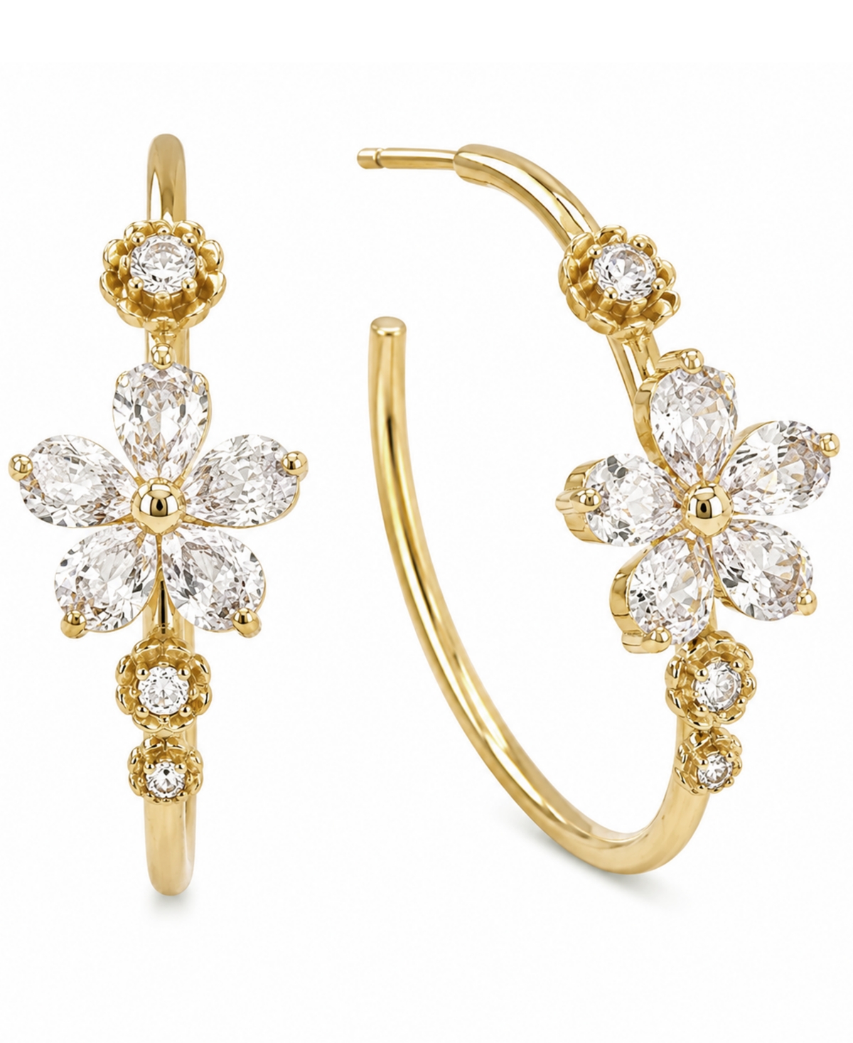 Click here for And Now This Cubic Zirconia 18K Gold-Plated Flower... prices