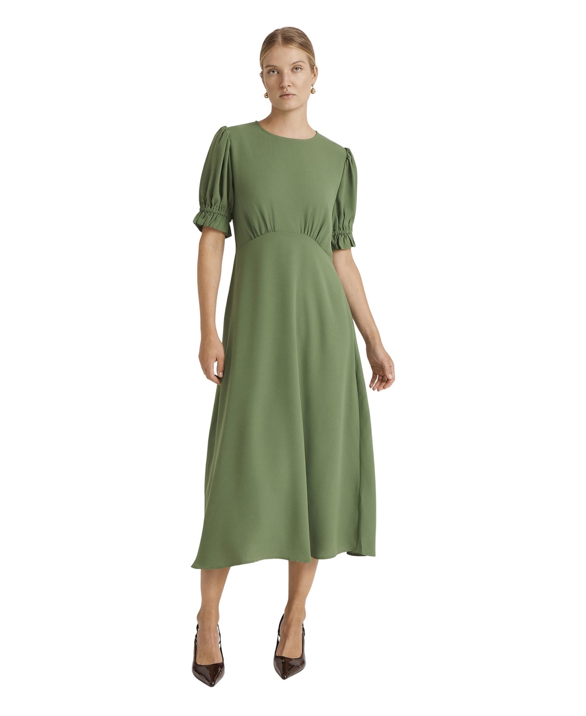 Click here for Finery London Womens Mela Chiffon Midi Tea Dress -... prices