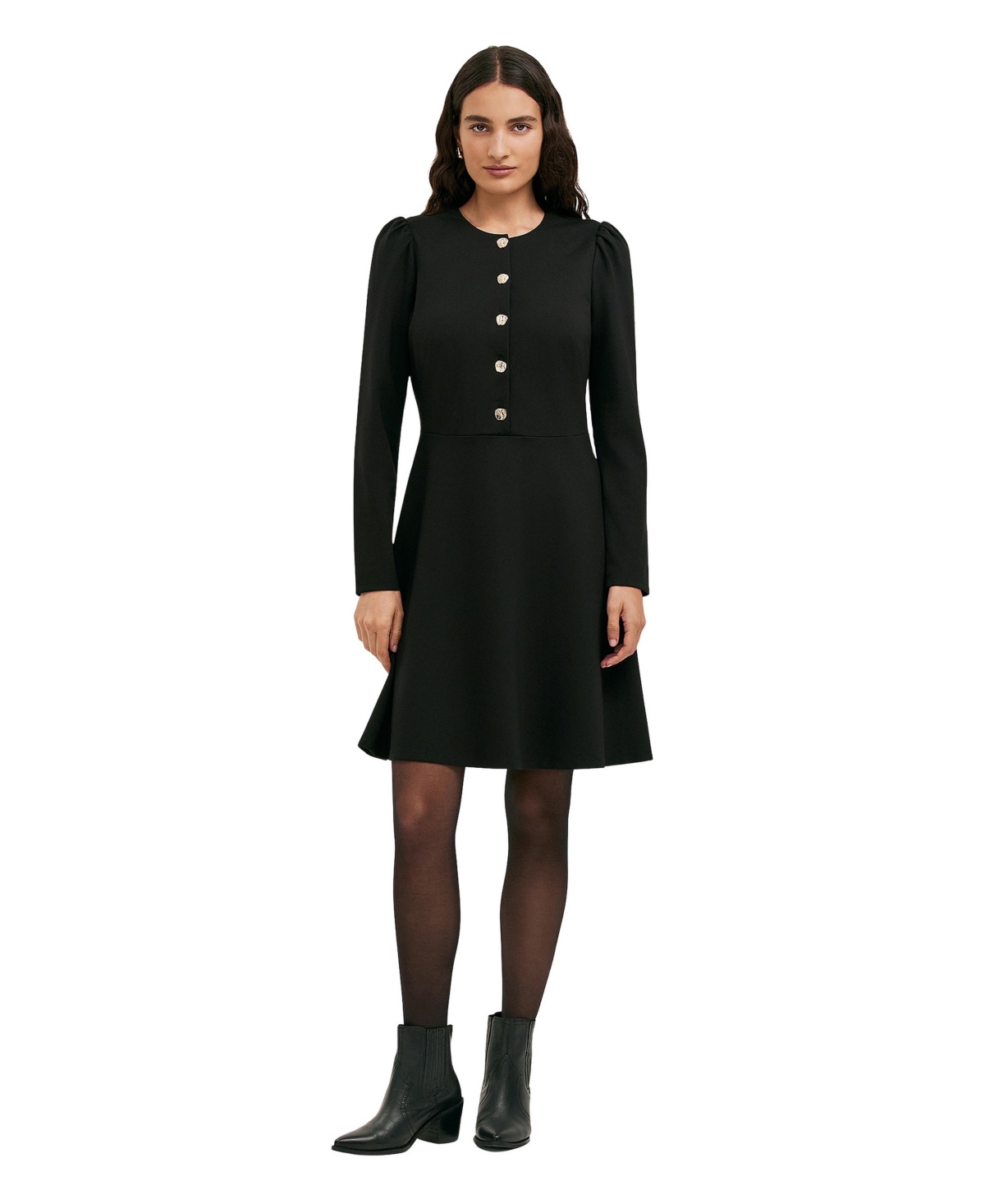 Click here for Finery London Womens Rae Ponte Jersey Buttoned Dre... prices