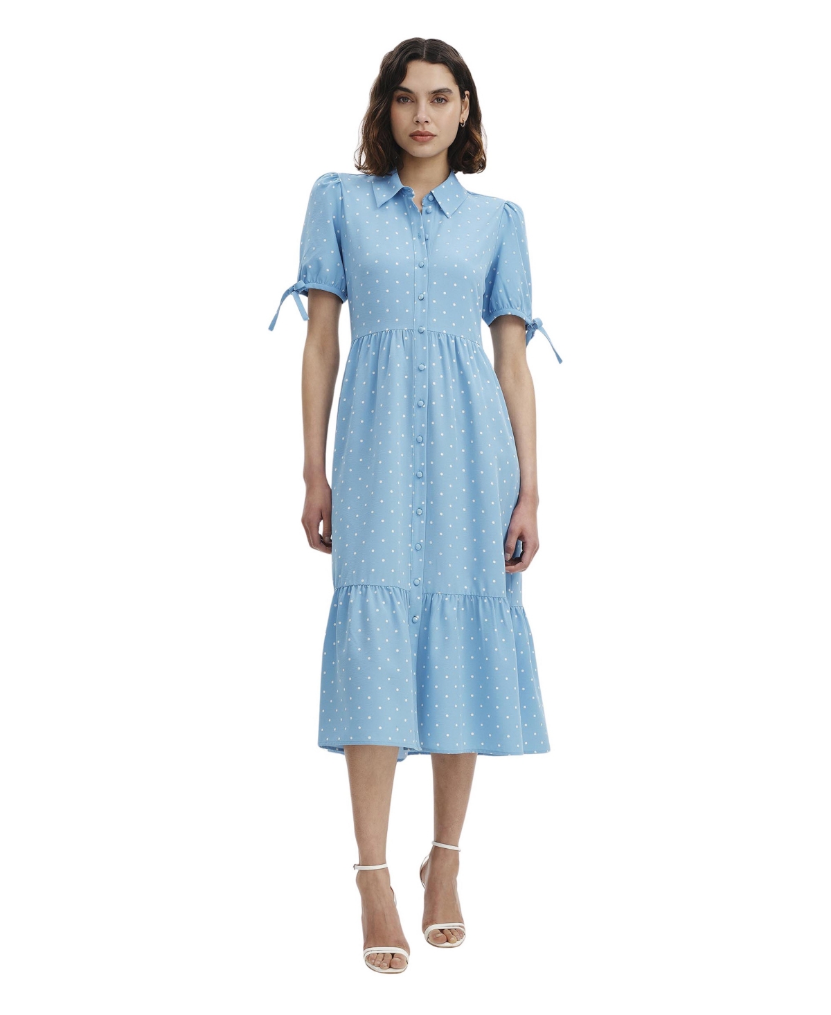 Click here for Finery London Womens Estee Midi Shirt Dress - Blue... prices