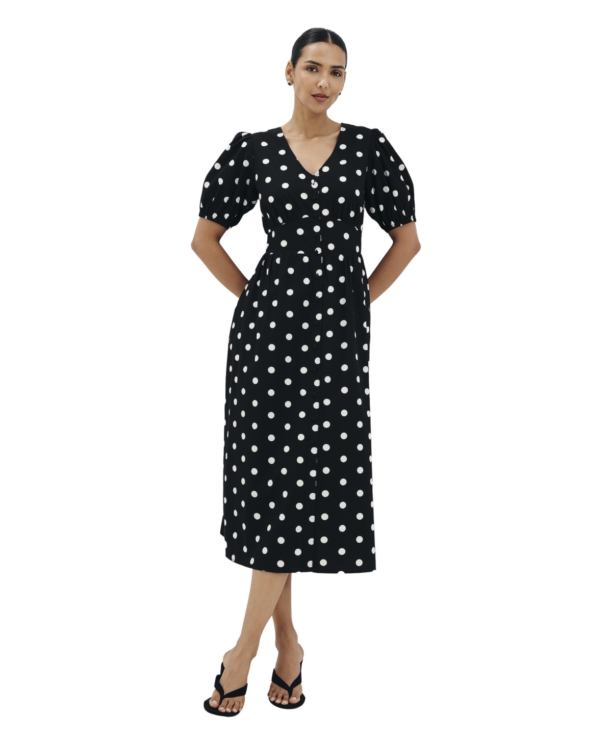 Click here for Finery London Womens Petite Addison Cotton V-Neck... prices