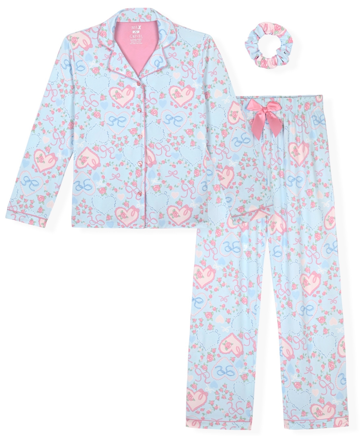 Click here for Max & Olivia Girls 7-16 Milky Print Coat Pajama wi... prices