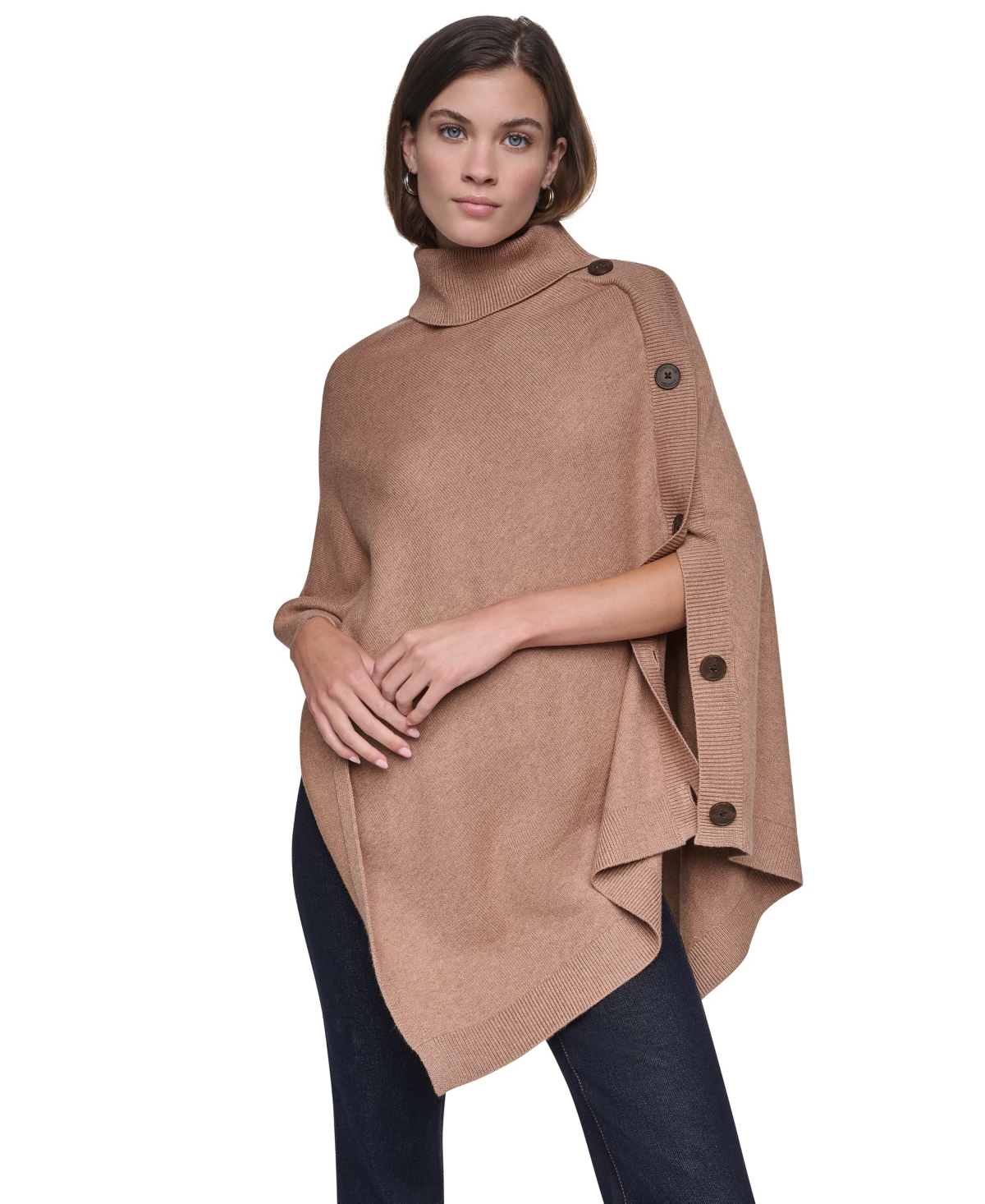 Click here for Dkny Jeans Womens Asymmetrical Turtleneck Poncho -... prices