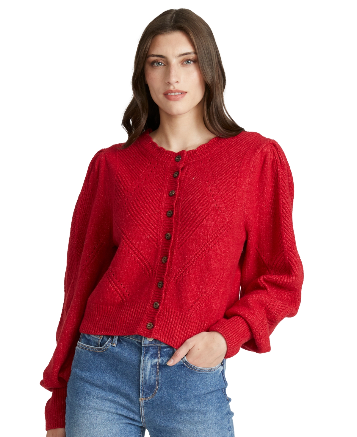 Click here for Driftwood Womens Pointelle Wooden-Floral Button Ca... prices