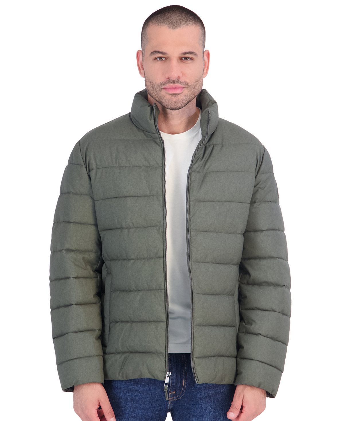 Click here for Calvin Klein Mens Stretch Puffer Jacket - Olive prices