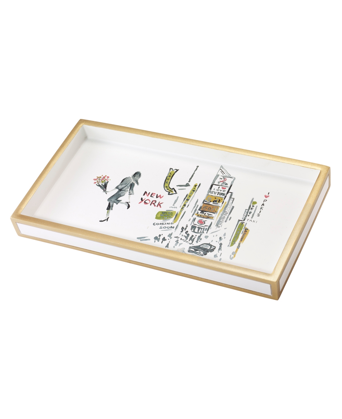 Click here for Nicole Miller City Girl 6 Vanity Tray - White prices