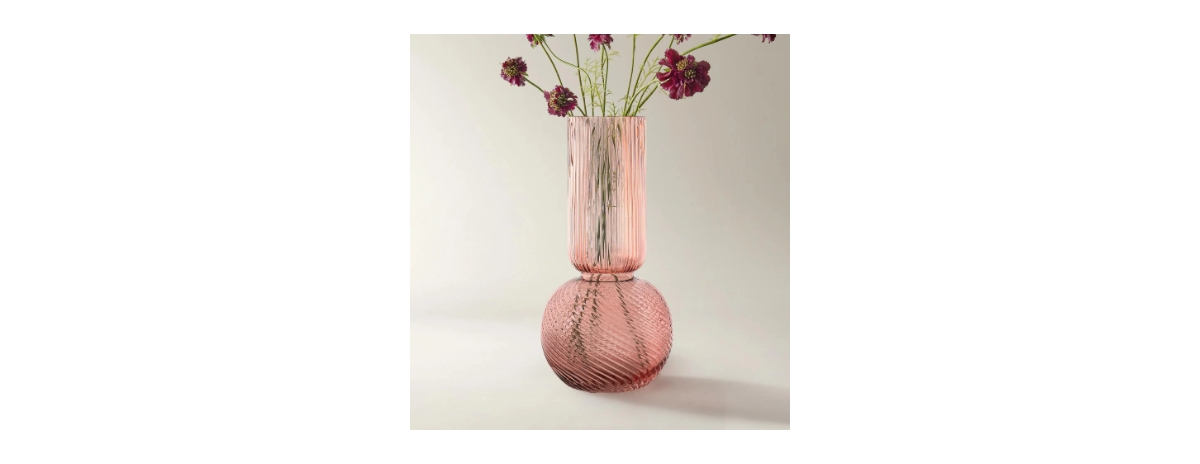 Click here for Z Gallerie Fluted Ball Glass Vase - Pink prices