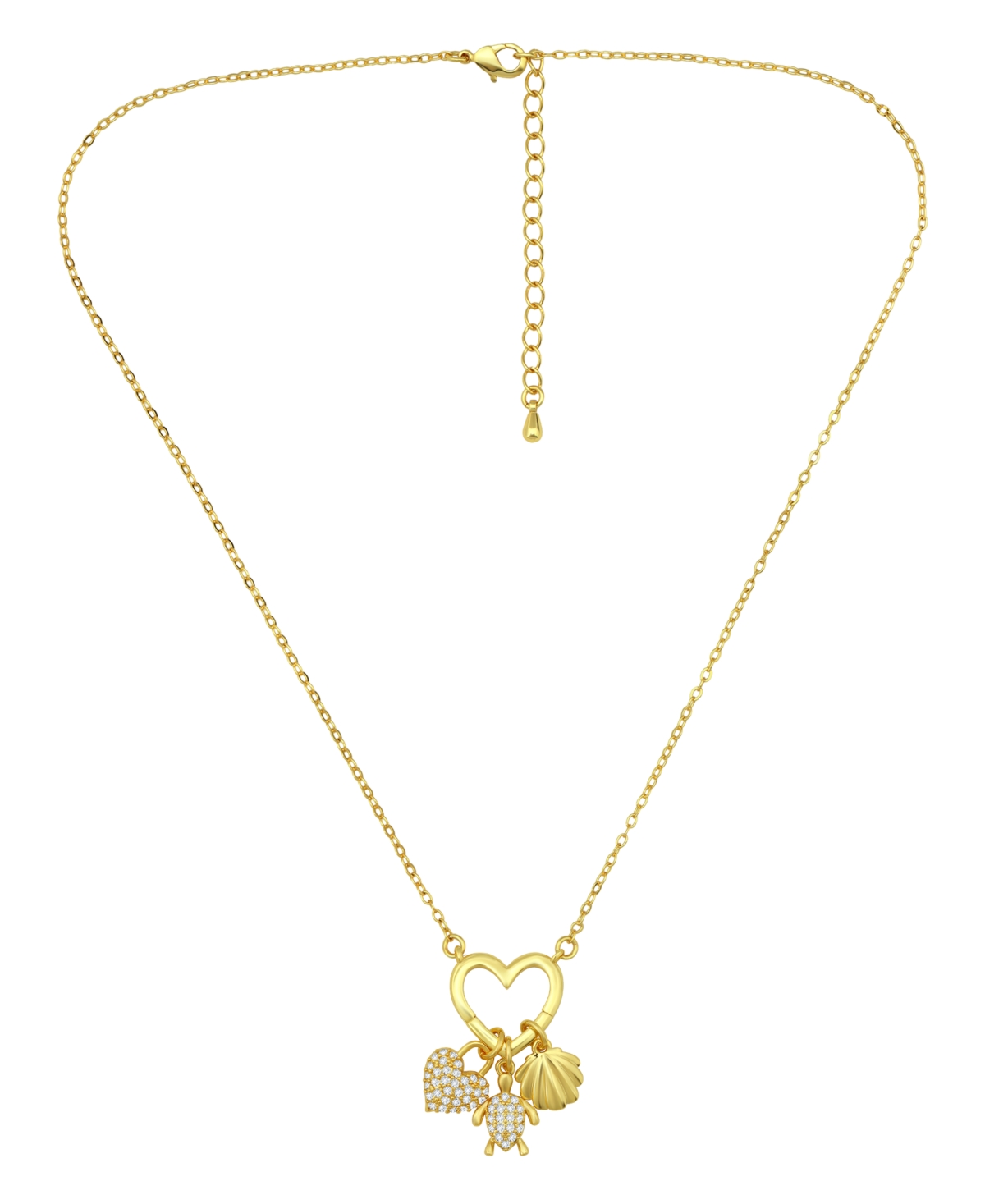 Click here for Macys 14k Gold-Plated Over Brass Heart Shaped Char... prices