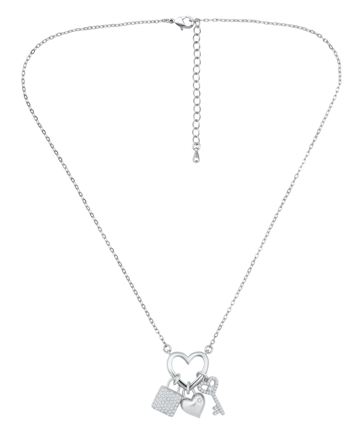 Click here for Macys Fine Silver-Plated Over Brass Heart Shape Ch... prices