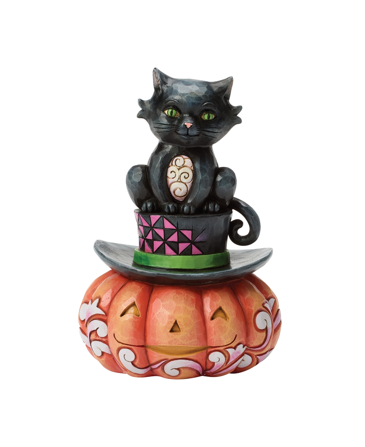 Click here for Jim Shore Halloween Black Cat Sitting on Hat Figur... prices