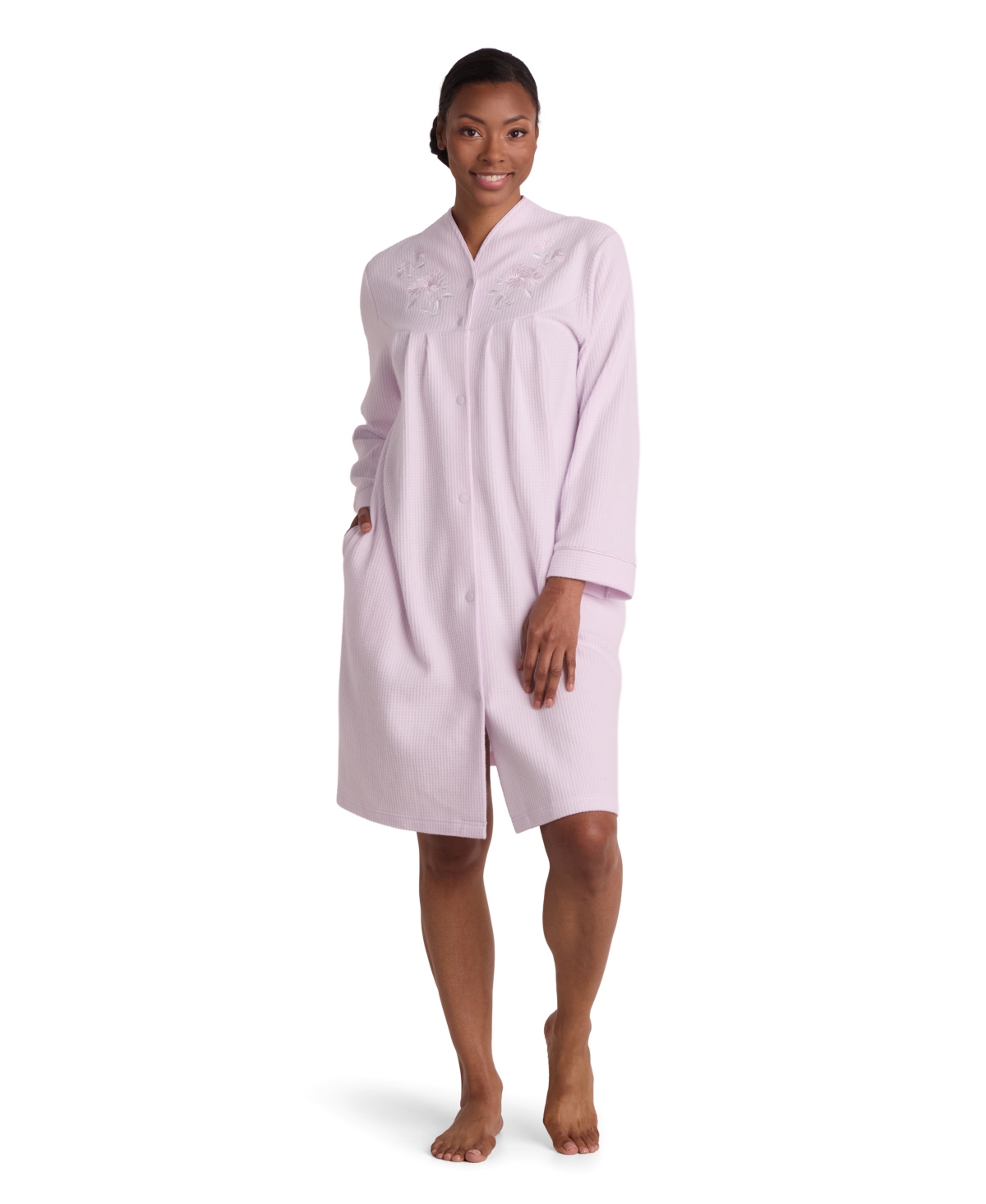 Click here for Miss Elaine Womens Brushed Waffle-Knit Long-Sleeve... prices