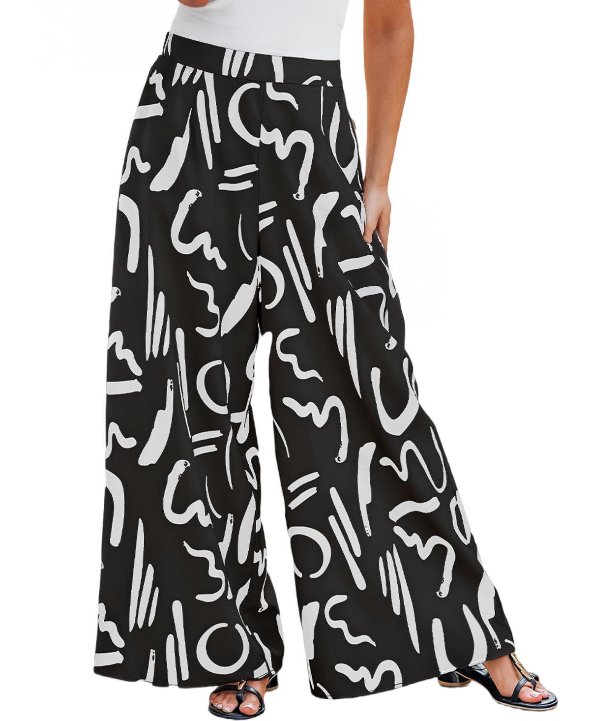 Click here for Cupshe Womens Pizzazz Abstract Pants - Black prices