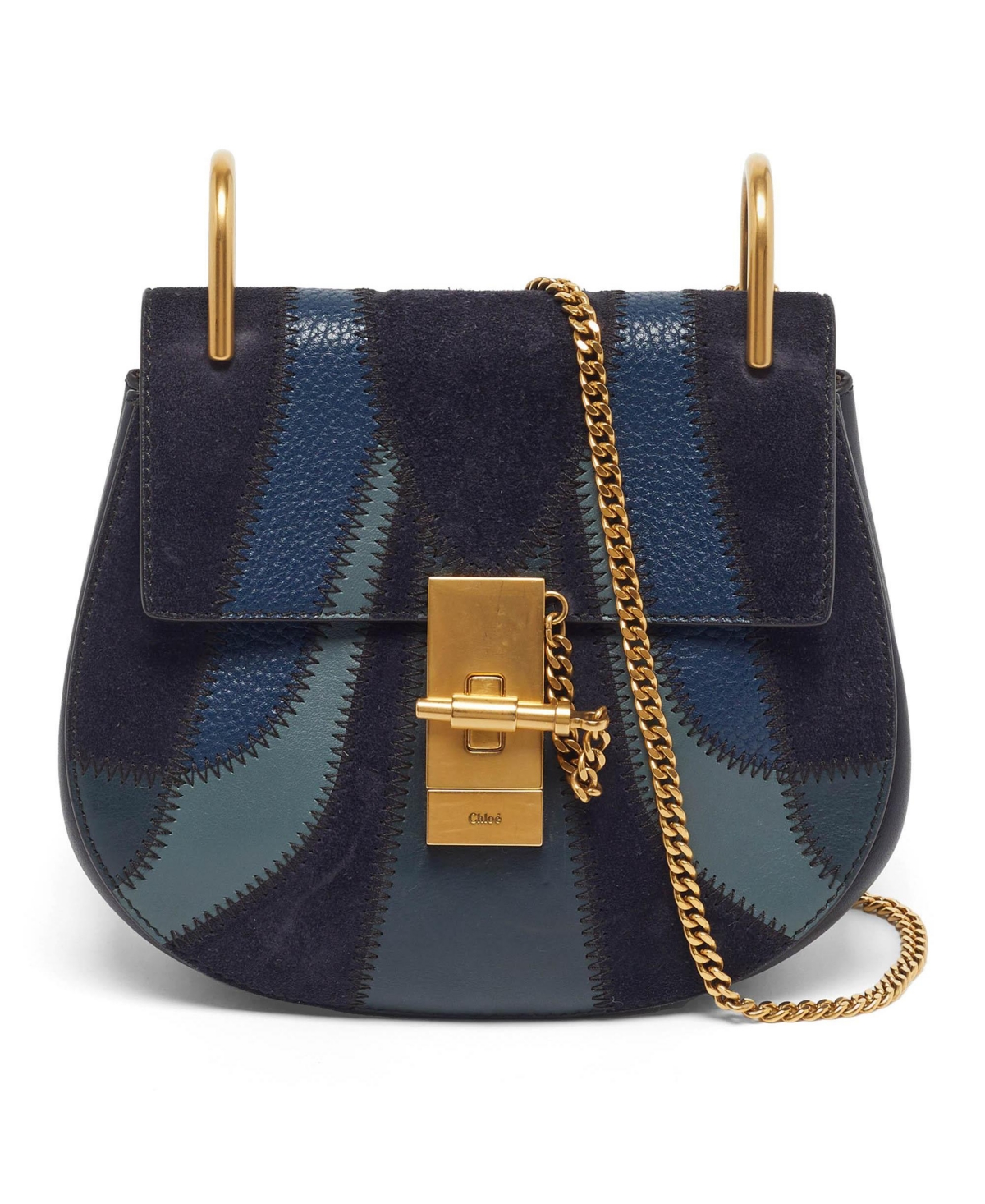 Click here for Pre-Owned Chloe Mini Drew Patchwork Suede and Leat... prices