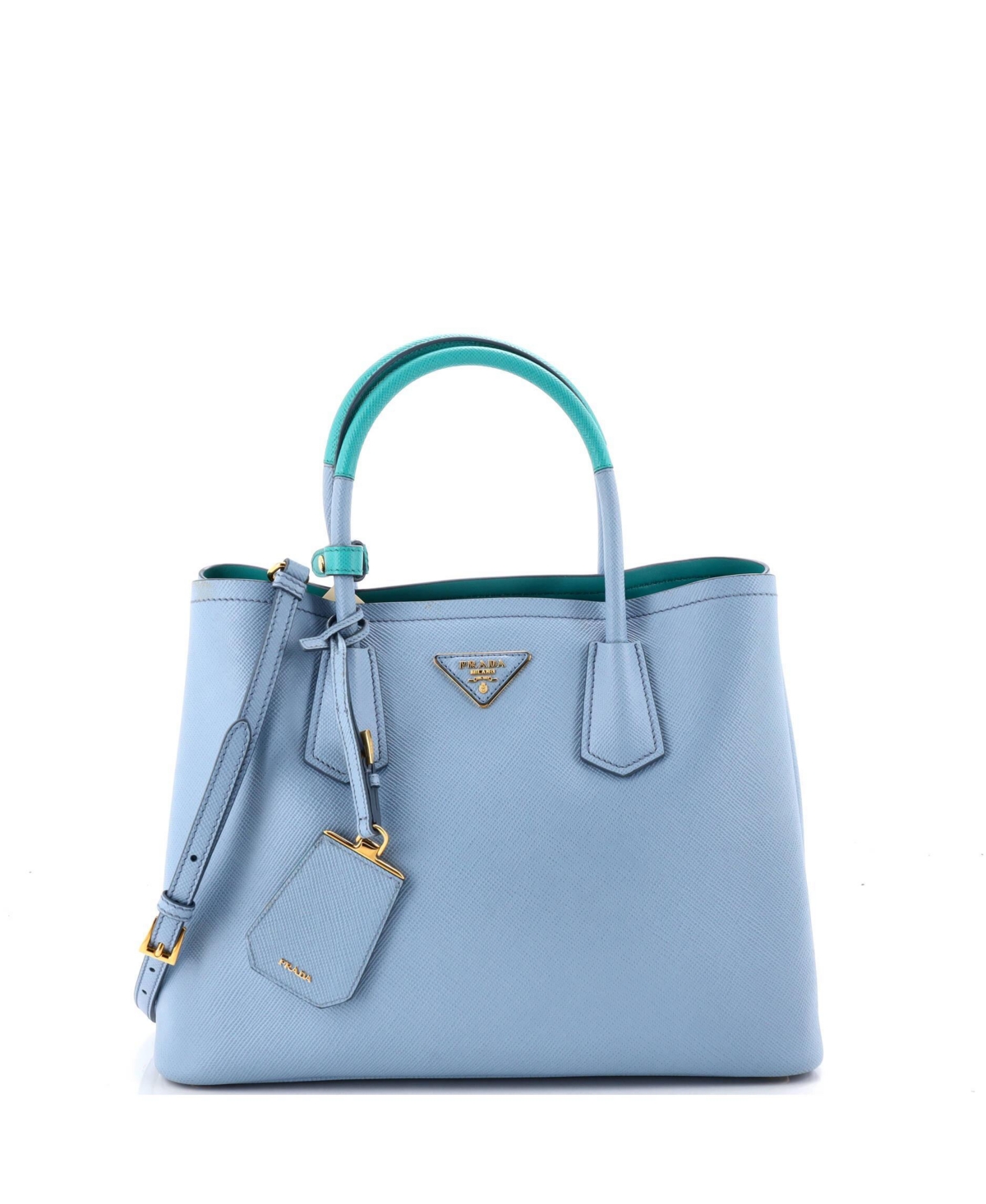 Click here for Pre-Owned Prada Medium Cuir Double Tote Saffiano L... prices