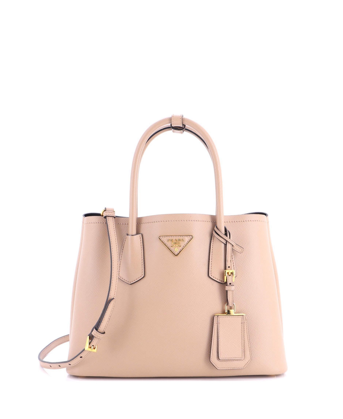 Click here for Pre-Owned Prada Small Cuir Double Tote Saffiano Le... prices